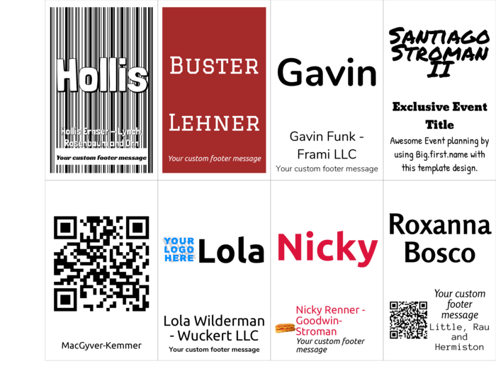 Pc Name Tags Templates