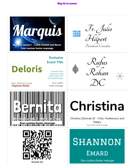 Pc Name Tags Templates
